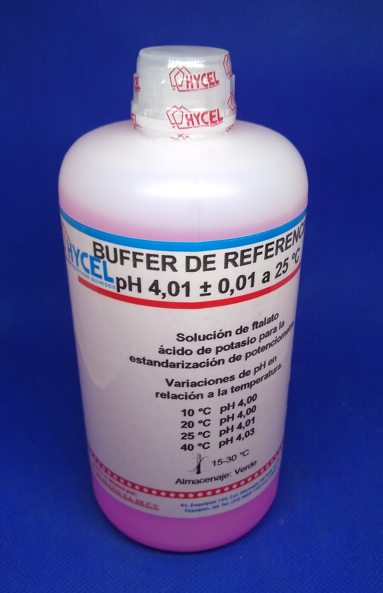 Buffer de referencia pH 4.01 color rosa HYCEL Cat 2205 – Productos de ...