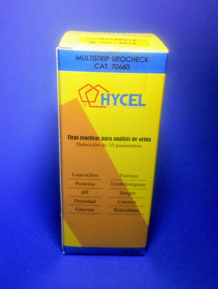 Multistrip Urocheck 100 tiras HYCEL – Productos de Laboratorio